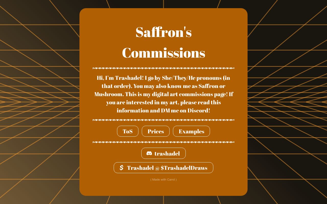 Saffron's Commissions!